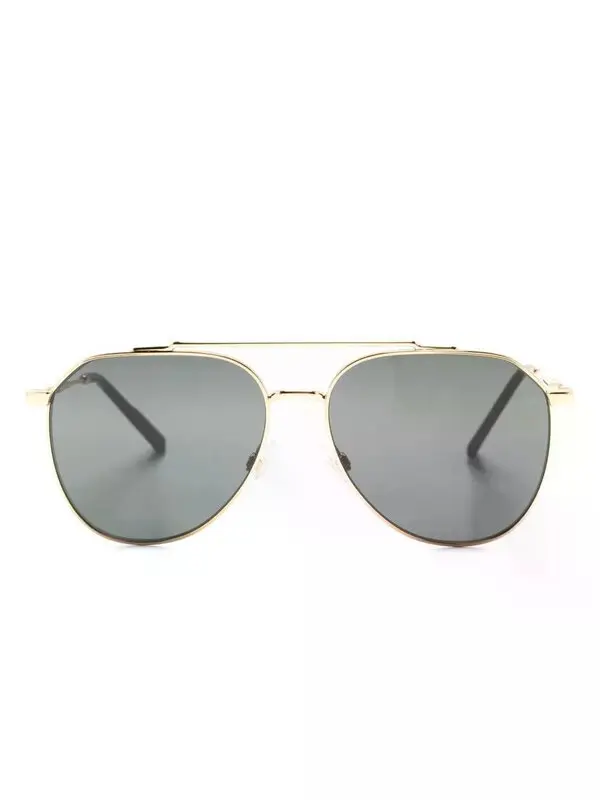 Dolce & Gabbana Double-bridge Pilot-frame Sunglasses - Gold