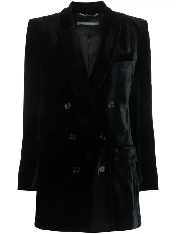 Alberta Ferretti Double-breasted Velvet Blazer