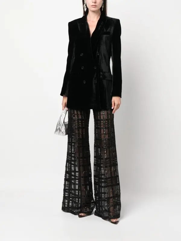 Alberta Ferretti Double-breasted Velvet Blazer