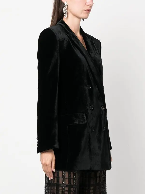 Alberta Ferretti Double-breasted Velvet Blazer