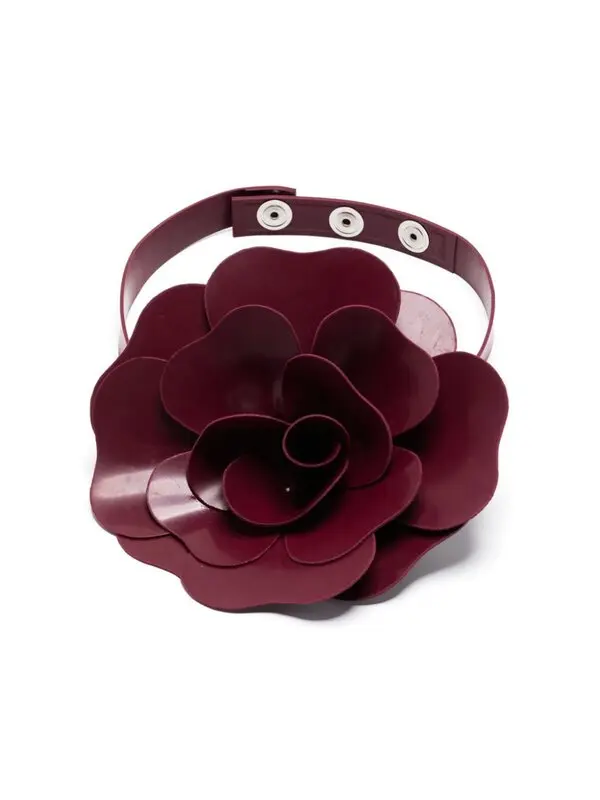Philosophy Di Lorenzo Serafini Bordeaux Floral Appliqué Choker - Red