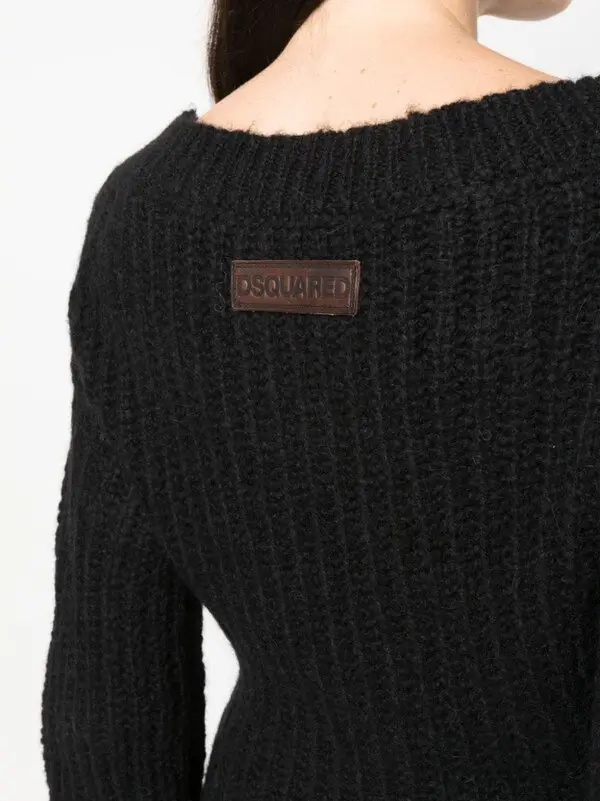 Dsquared2 Off-shoulder Knitted Minidress