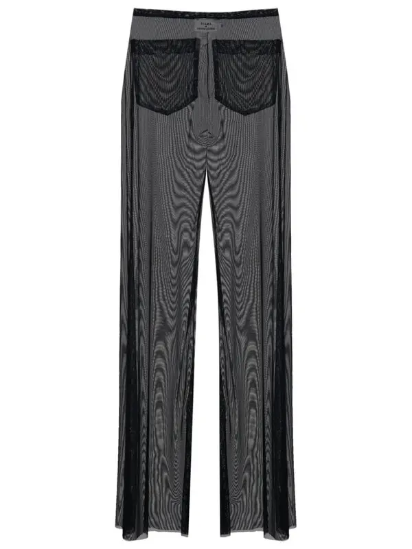 AMIR SLAMA Sheer Ruffled-trim Trousers