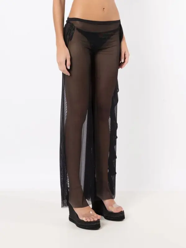 AMIR SLAMA Sheer Ruffled-trim Trousers