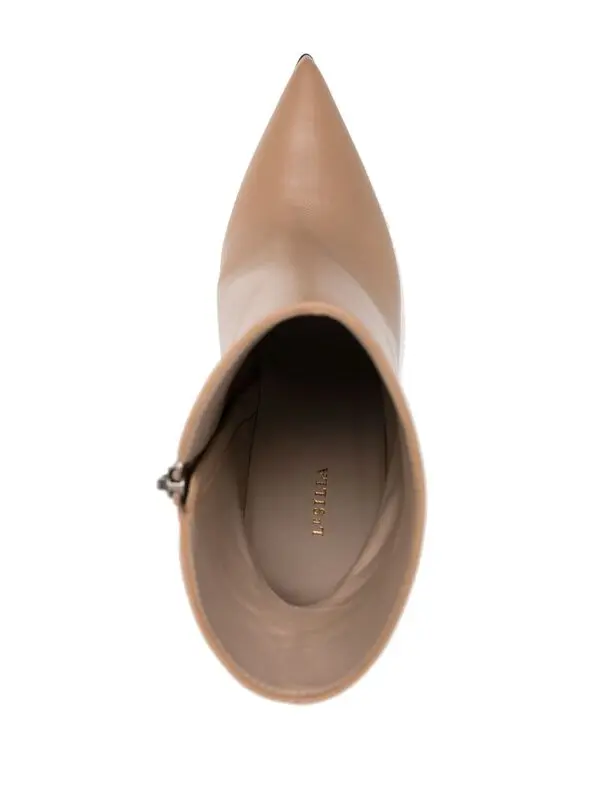 LE SILLA Eva 120mm Leather Ankle Boots - Brown