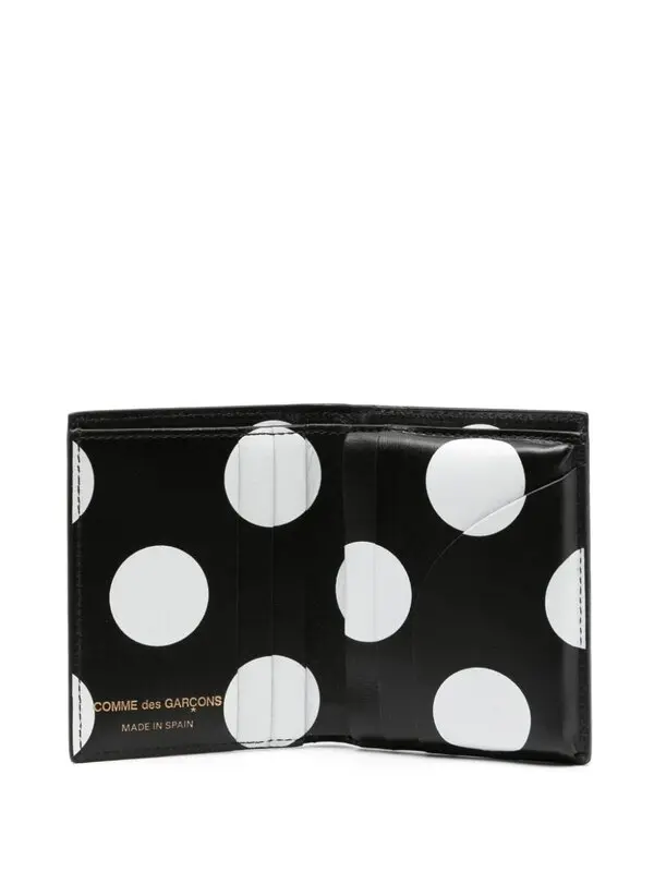 Comme Des Garçons Polka-dot Leather Wallet - Black