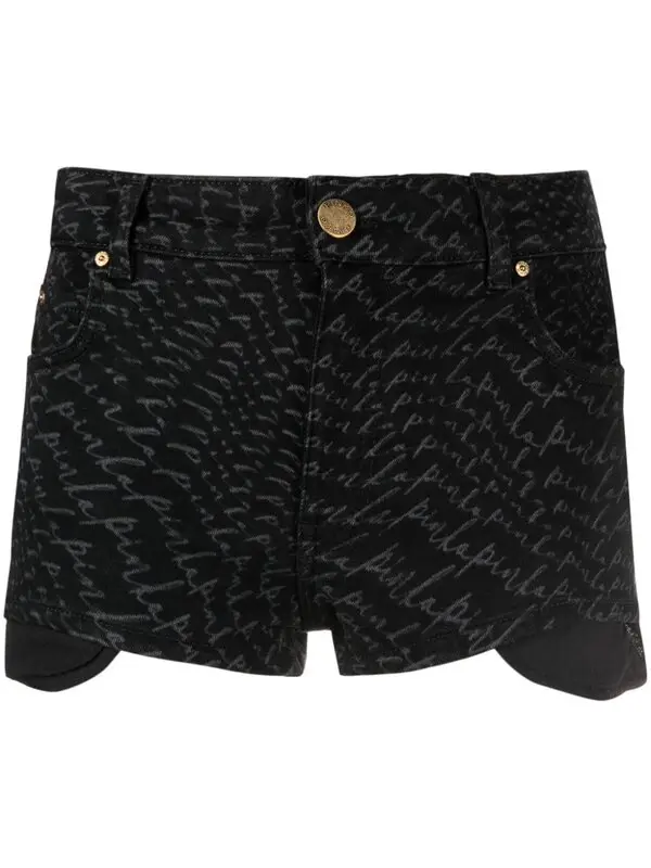 Pinko Logo-print Denim Shorts
