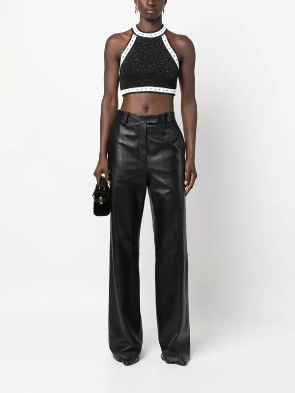 Balmain Cut-out Detail Cropped Top