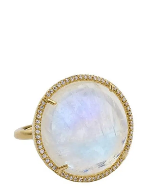 Irene Neuwirth 18kt Yellow Moonstone And Diamond Ring - Gold