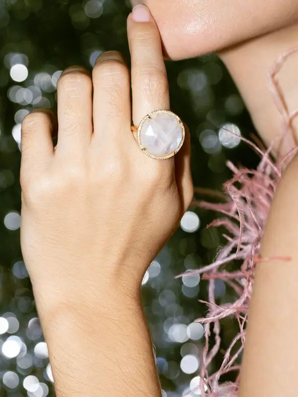 Irene Neuwirth 18kt Yellow Moonstone And Diamond Ring