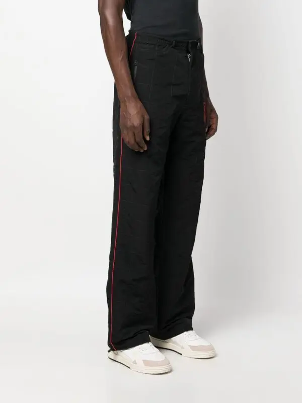 Palm Angels Logo-embroidered Checked Trousers