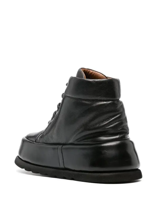 Marsèll Leather Platform Combat Boots - Black