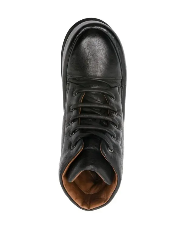 Marsèll Leather Platform Combat Boots - Black