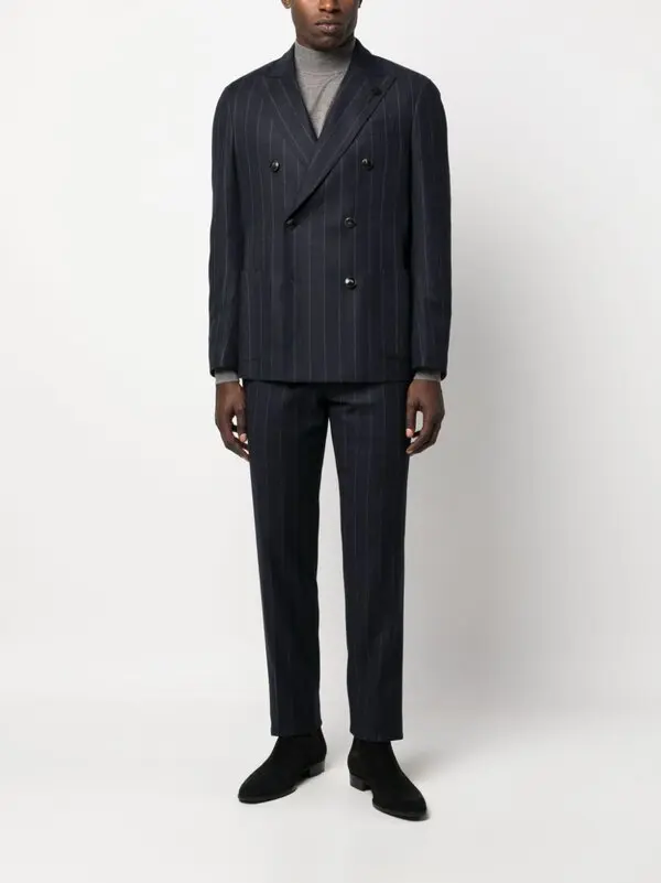 LARDINI Double-breasted Pinstripe-pattern Suit