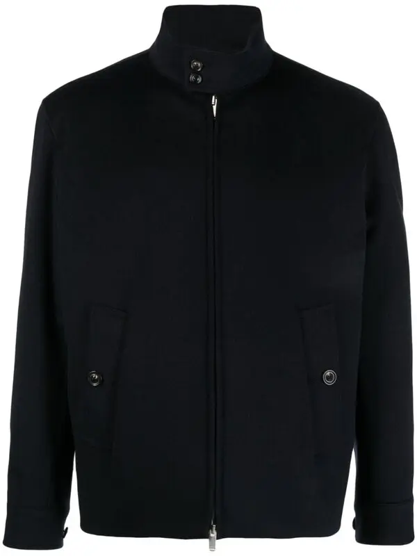 LARDINI High-neck Wool Jacket