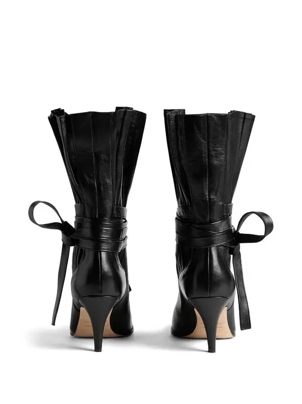 Dsquared2 Logo-plaque Self-tie Leather Boots