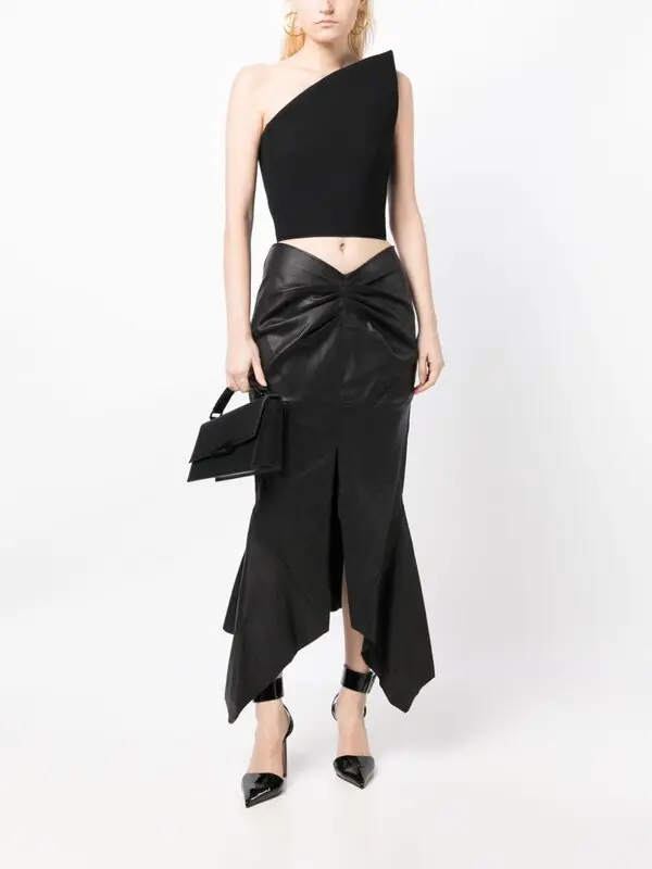 Maticevski Analogy Leather Midi Skirt