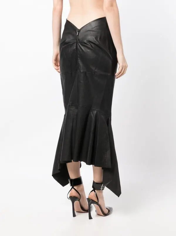 Maticevski Analogy Leather Midi Skirt
