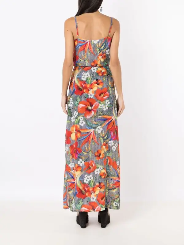 AMIR SLAMA Floral-print Maxi Dress