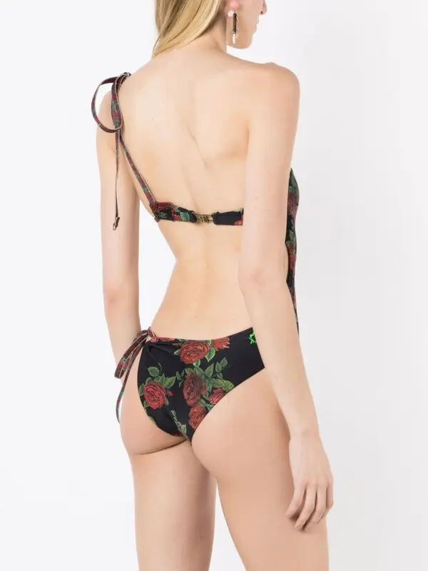 AMIR SLAMA Rose-print One-piece Swimsuit