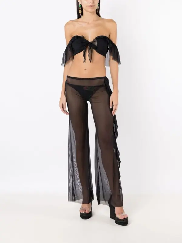 AMIR SLAMA Tie-fastening Crop Top