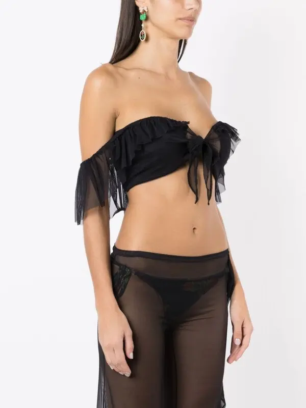AMIR SLAMA Tie-fastening Crop Top