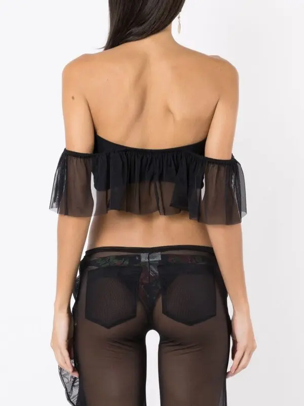 AMIR SLAMA Tie-fastening Crop Top