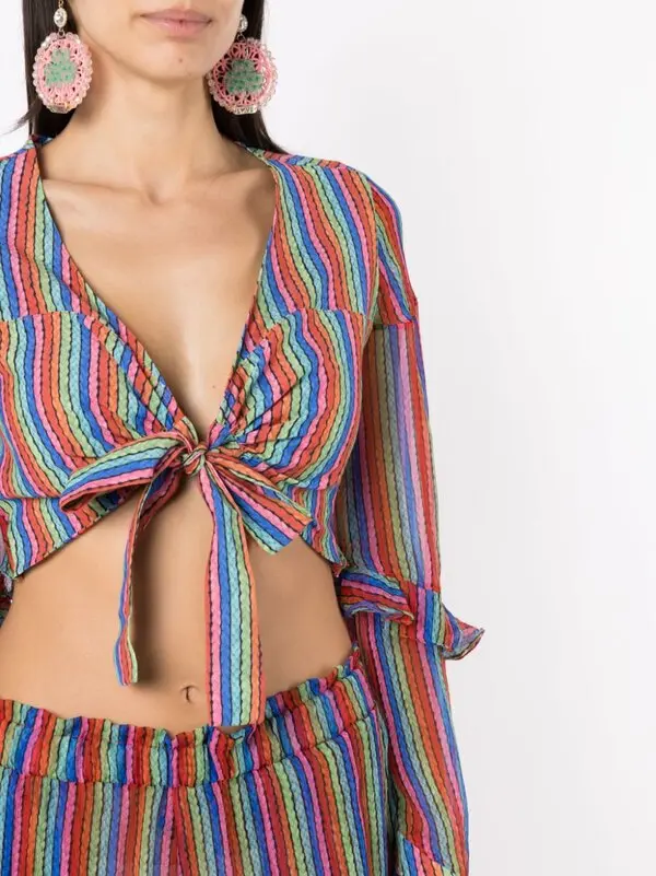 AMIR SLAMA Graphic-print Crop Top