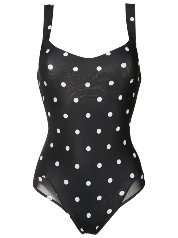 AMIR SLAMA Polka-dot Print Swimsuit - Black