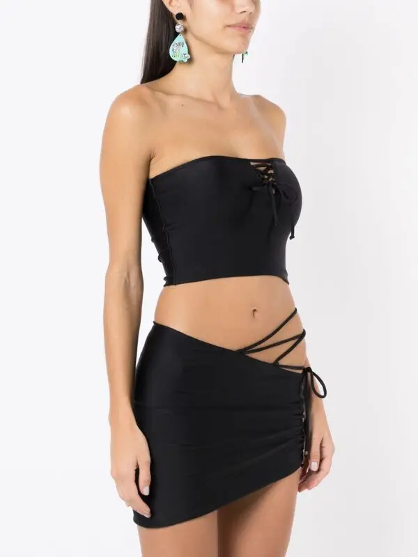 AMIR SLAMA Lace-up Cropped Top