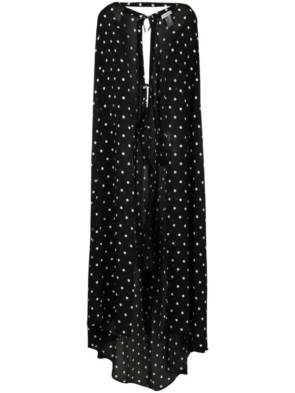 AMIR SLAMA Polka-dot Print Silk Cape
