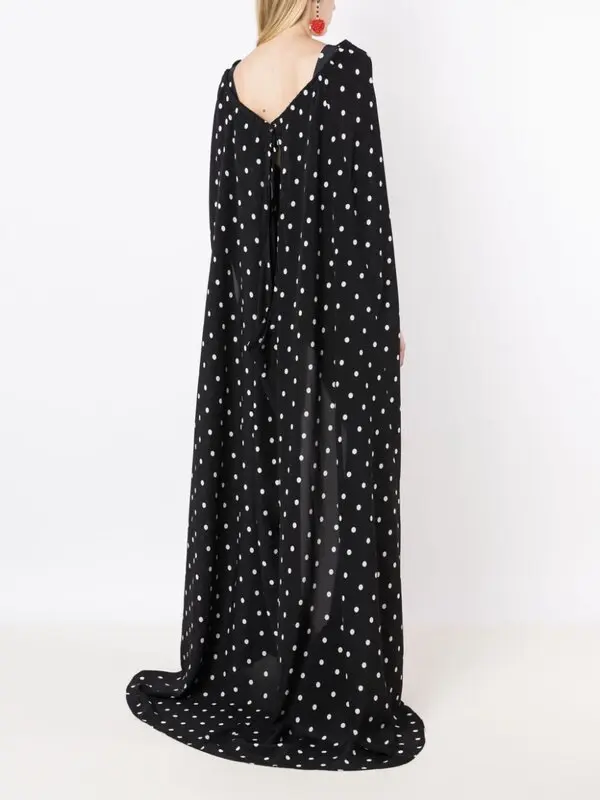 AMIR SLAMA Polka-dot Print Silk Cape