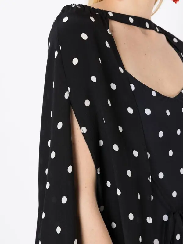 AMIR SLAMA Polka-dot Print Silk Cape