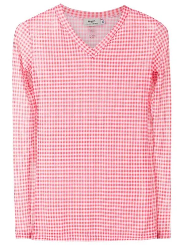 AMIR SLAMA Gingham-check Pattern Top