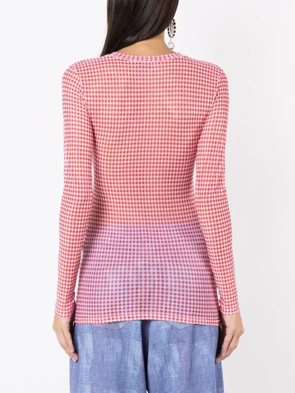 AMIR SLAMA Gingham-check Pattern Top