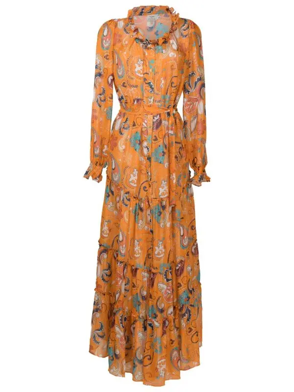 AMIR SLAMA Graphic-pattern Maxi Shirtdress