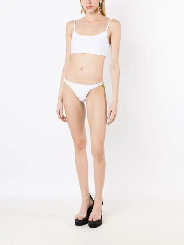 AMIR SLAMA Heart Pendant Bead-embellished Bikini