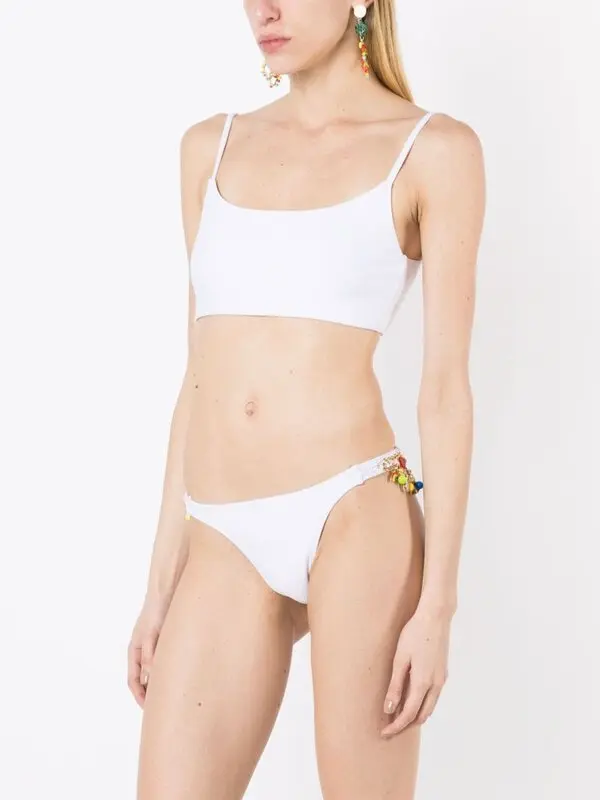 AMIR SLAMA Heart Pendant Bead-embellished Bikini