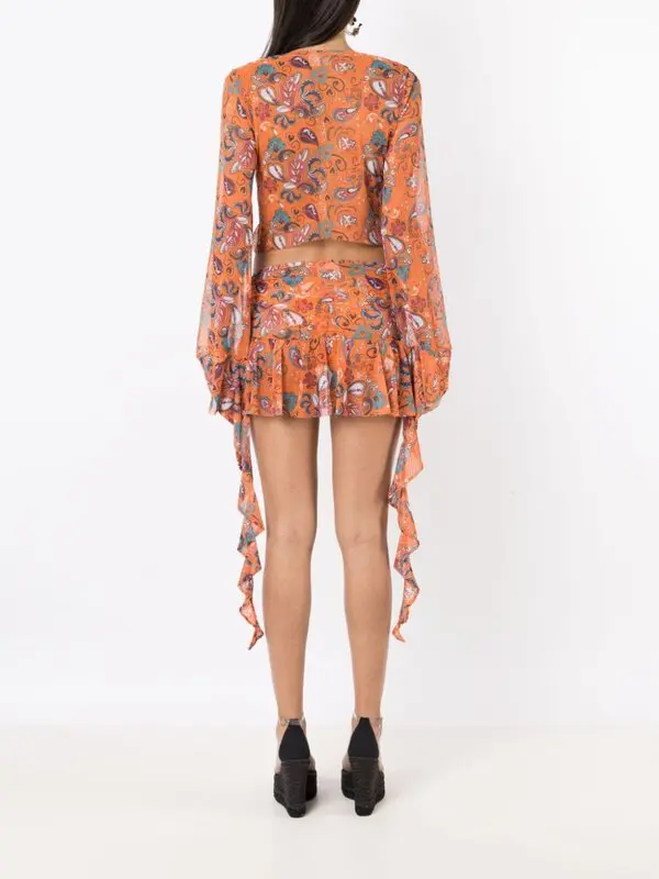 AMIR SLAMA Graphic-print Mesh Blouse