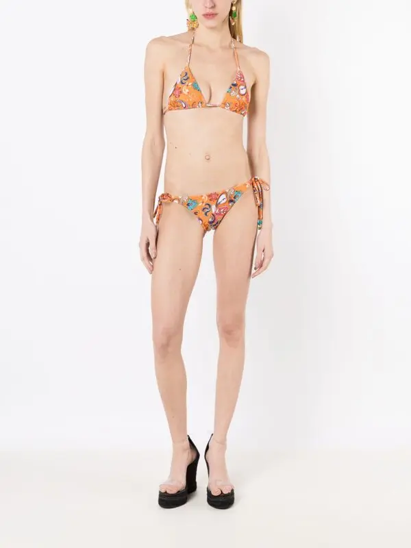 AMIR SLAMA Graphic-print Bikini Set - Orange