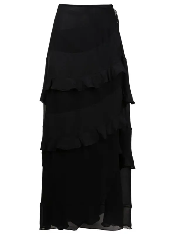 AMIR SLAMA Ruffled-trim Maxi Skirt