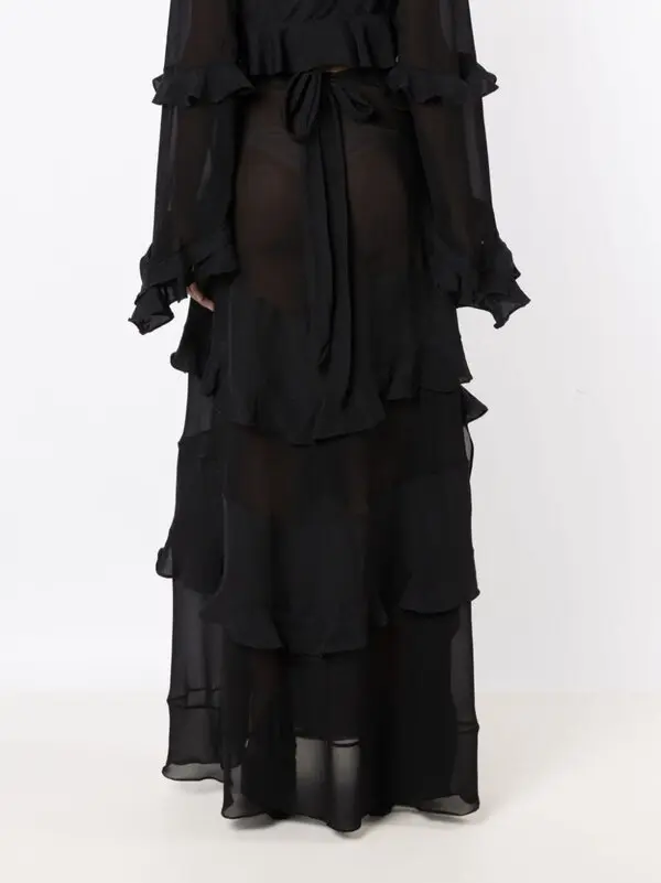 AMIR SLAMA Ruffled-trim Maxi Skirt
