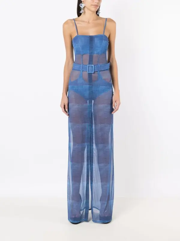 AMIR SLAMA Sheer-finish Maxi Dress