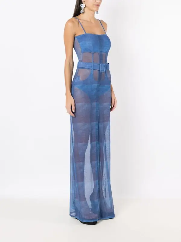 AMIR SLAMA Sheer-finish Maxi Dress