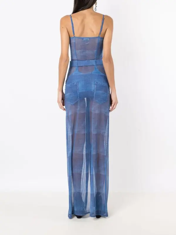 AMIR SLAMA Sheer-finish Maxi Dress