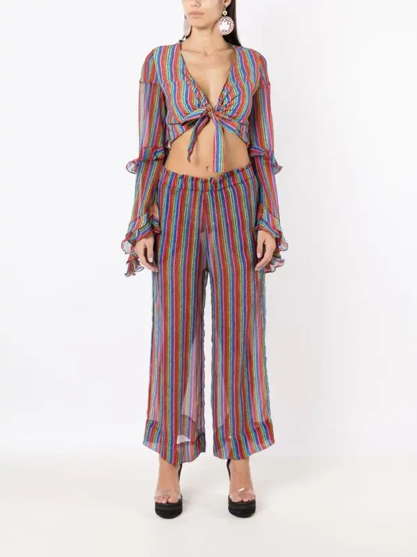 AMIR SLAMA Graphic-print Silk Trousers