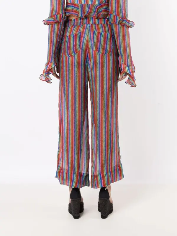 AMIR SLAMA Graphic-print Silk Trousers