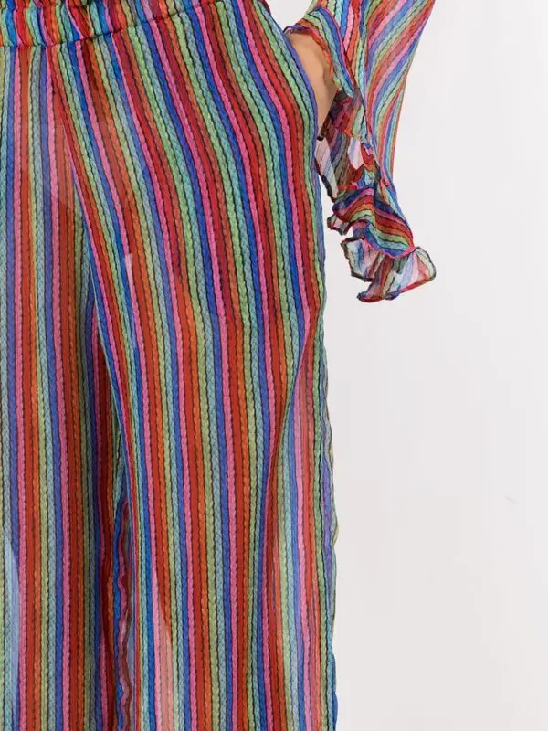 AMIR SLAMA Graphic-print Silk Trousers