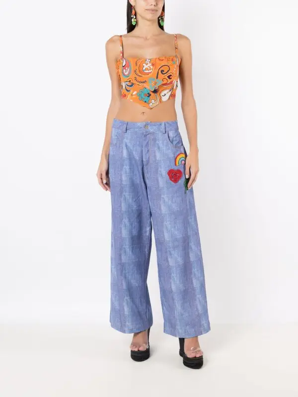 AMIR SLAMA Graphic-print Crop Top