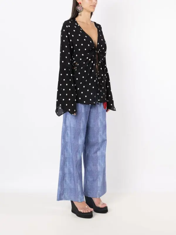 AMIR SLAMA Polka-dot Silk Blouse